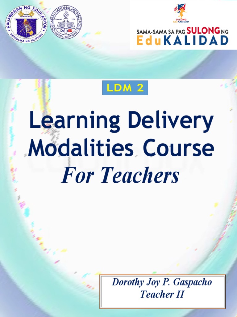 Learning Delivery Modalities Course: For Teachers | PDF | Verb | Learning