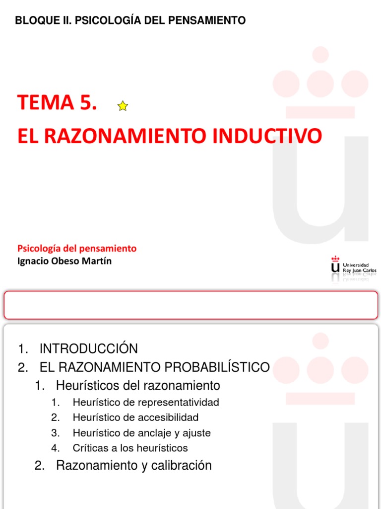 Tema5 Inductivo PDF | PDF | Razonamiento inductivo | Argumento