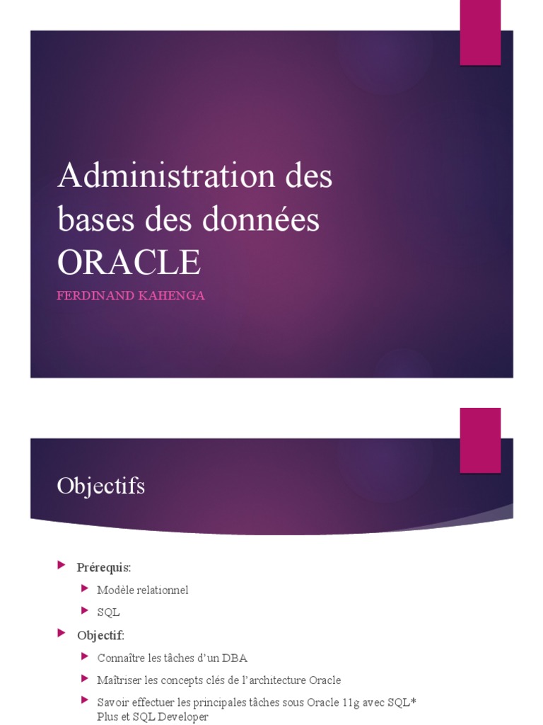 Cours 1 Oracle - Introduction | PDF | Base de données Oracle | Logiciel de gestion des données