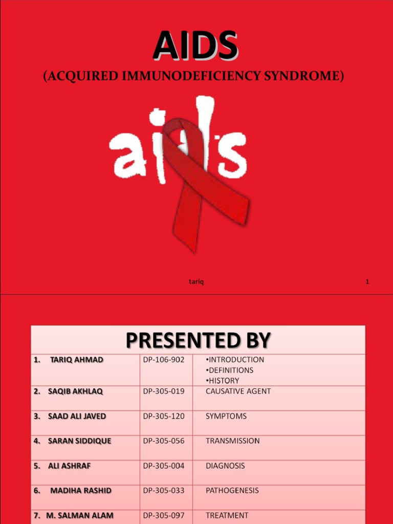 (Acquired Immunodeficiency Syndrome) : 1 Tariq | PDF | Hiv/Aids | Hiv