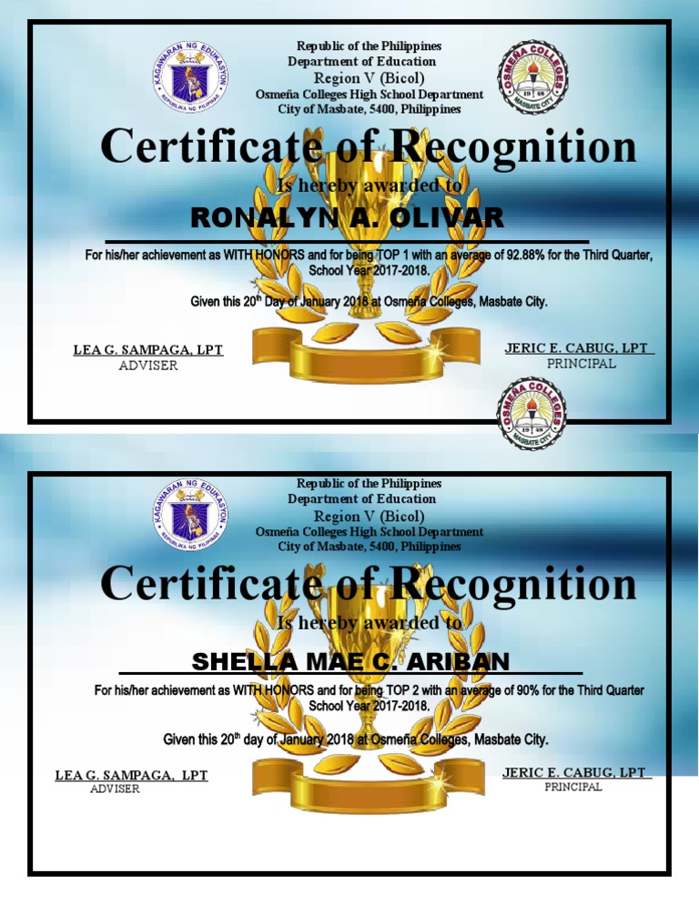 3rd Certificate Pdf