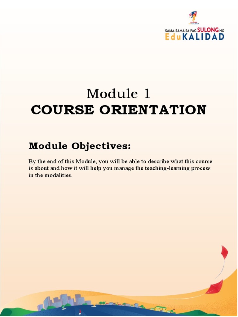 Course Orientation: Module Objectives | PDF | Facilitator | Teachers