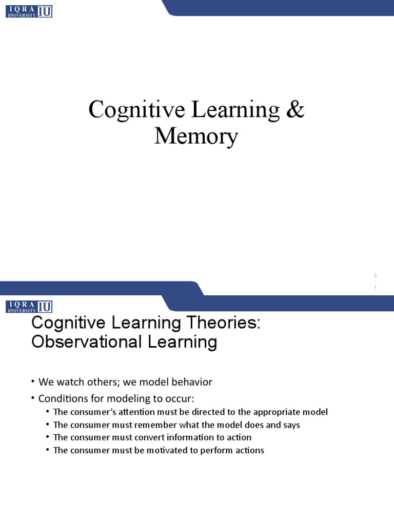 Cognitive Learning Memory Pdf Memory Information