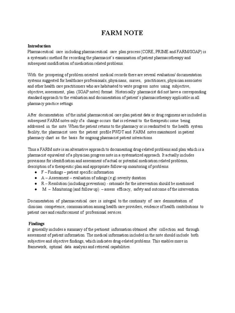 Farm Note | PDF | Pharmacy | Health Care
