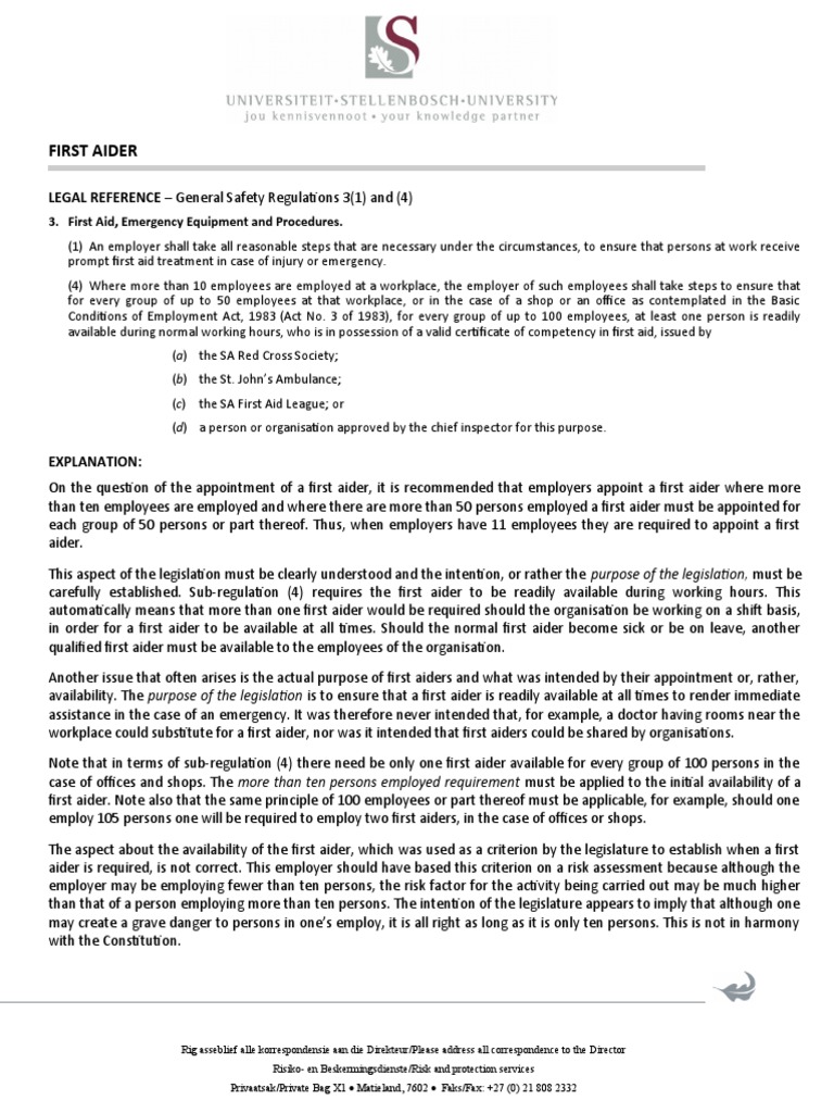 Appointment of First Aider | PDF | First Aid | Policy