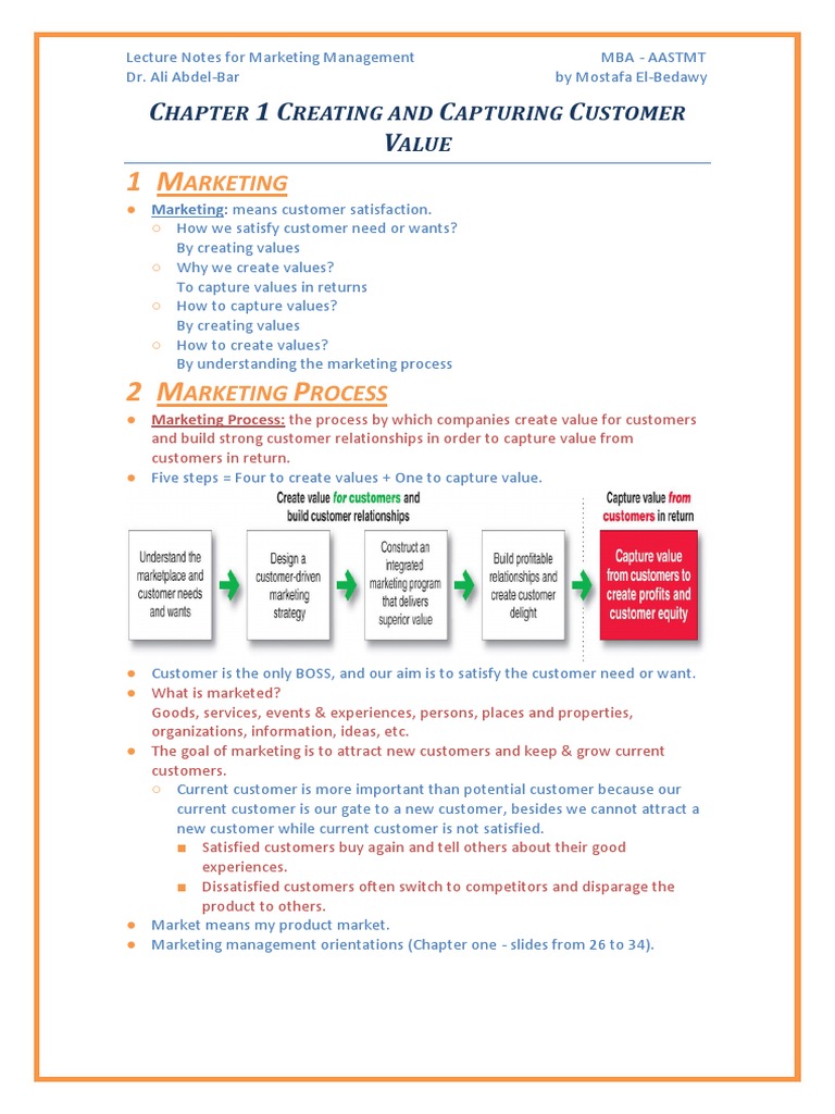 Marketing Management Lecture Notes PDF | PDF | Marketing | Market ...