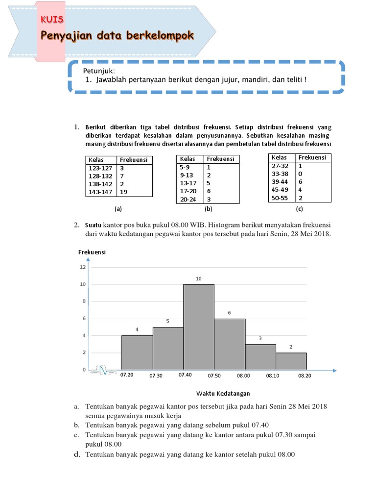 Latihan Soal Penyajian Data Berkelompok | PDF