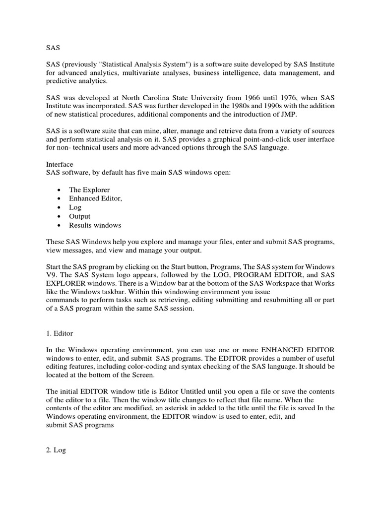 EPIinfo AND SAS | PDF | Sas (Software) | Application Software