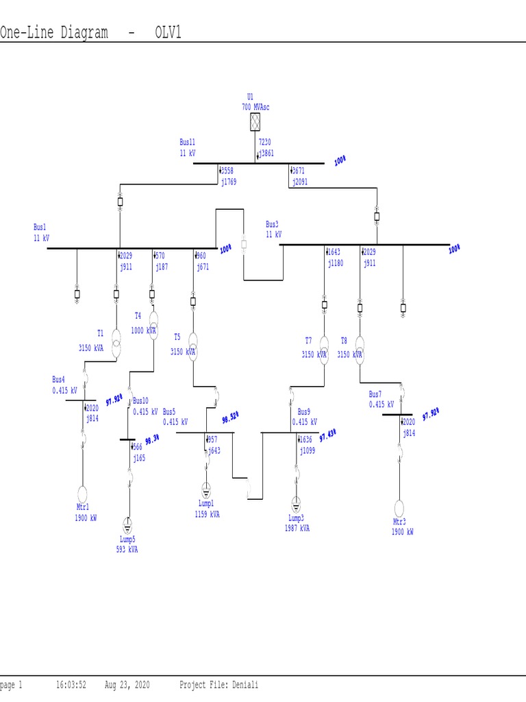 One-Line Diagram of an Electrical Substation Showing Transformer and ...