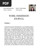 Work Immersion Narrative Report | PDF | Social Science | Wellness