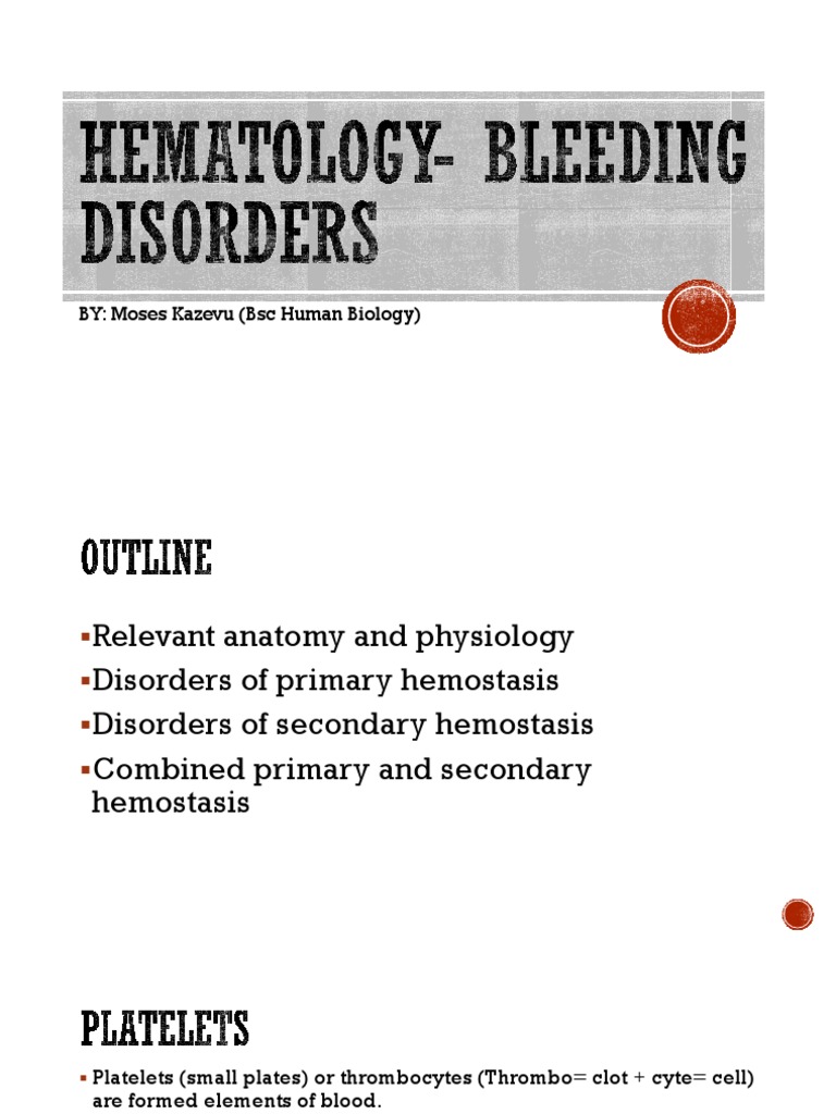 MK Hematology - Bleeding Disorders | PDF | Coagulation | Platelet