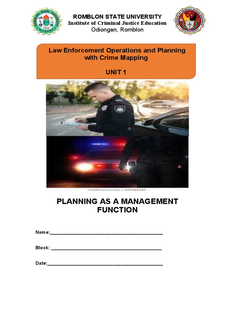 Law Enforcement Operations and Planning With Crime Mapping Unit 1 | PDF ...