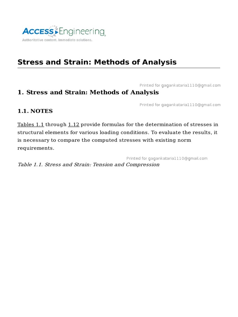 Stress - and - Strain - Methods - of Analysis | PDF | Deformation ...