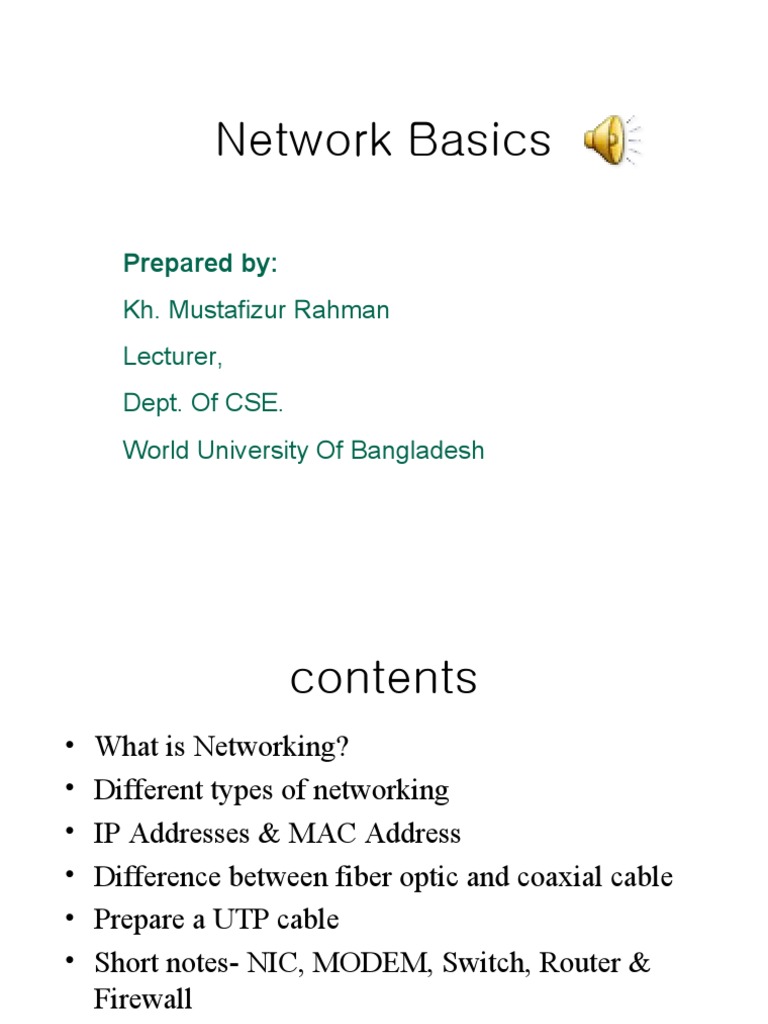 WUB BBA Course Class No 9 10 Introduction To Internet-Network Basics ...