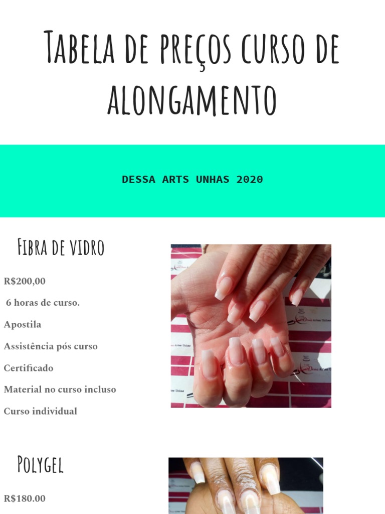 Tabela De Valores Cursos Pdf