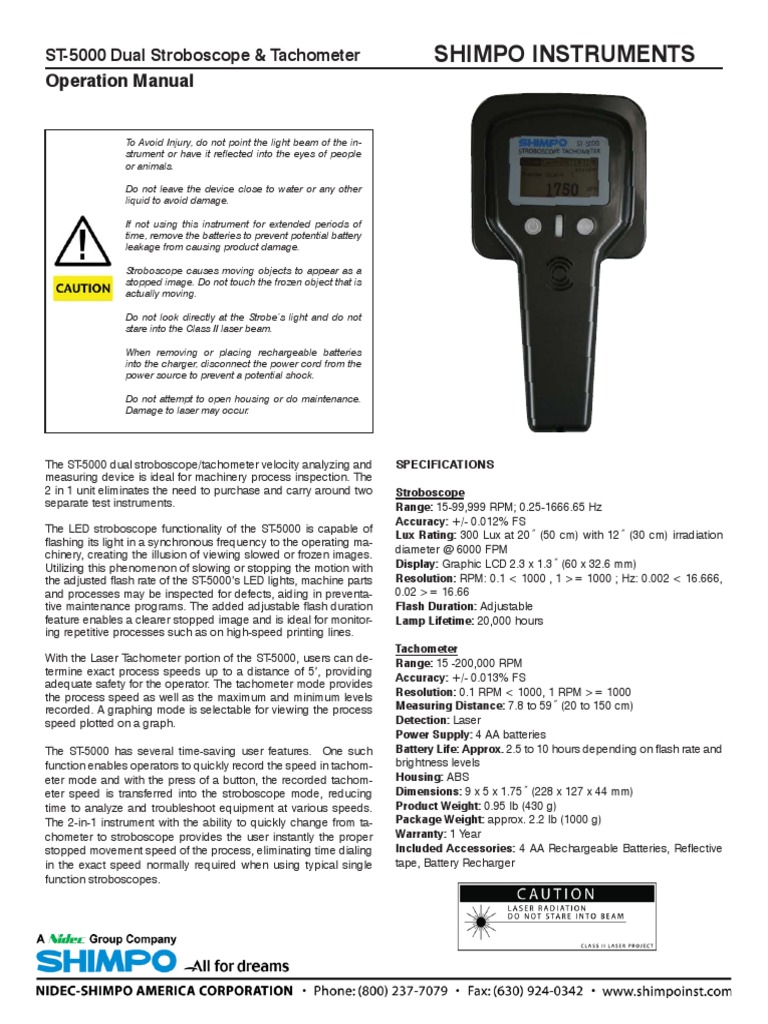 Shimpo Instruments: Operation Manual | PDF | Equipment | Manufactured Goods