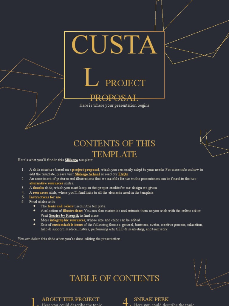 Custal Project Proposal by Slidesgo | PDF | Planets | Saturn