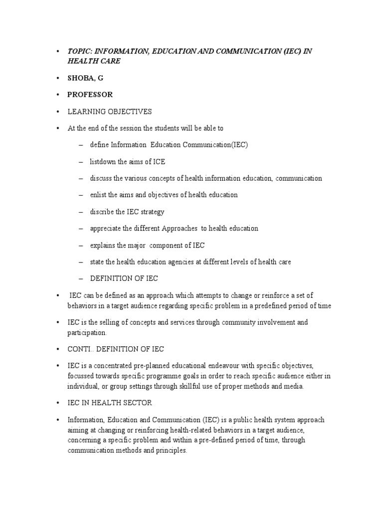 Iec Anp | PDF | Health Education | Health Promotion