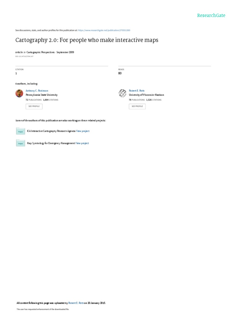 Cartography 2.0: For People Who Make Interactive Maps: Cartographic Perspectives September 2009 ...