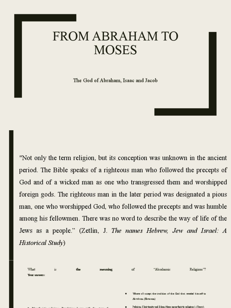 The Religion of Abraham, Isaac and Jacob | PDF | Isaac | Abrahamic ...