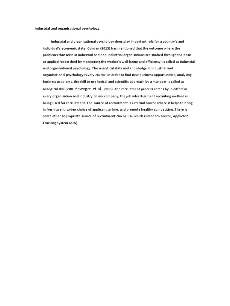 Industrial and Organisational Psychology Insights | PDF | Industrial ...