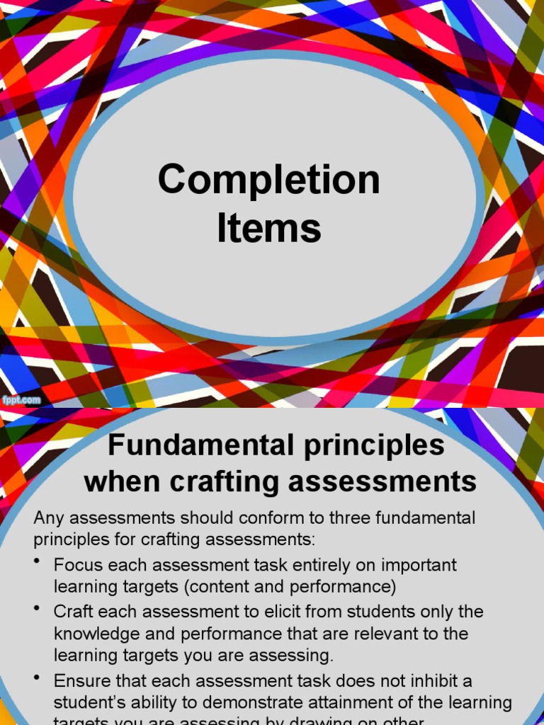 Assessment - Completion-Type Items | PDF | Educational Assessment ...