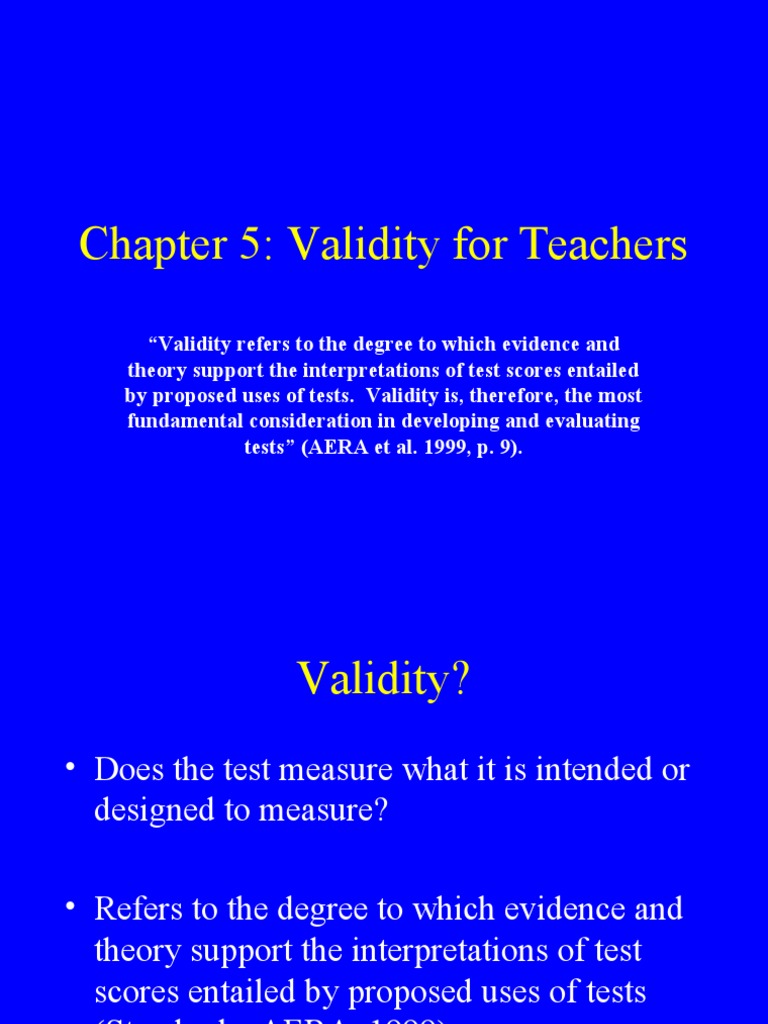 Understanding Test Validity for Educators | PDF | Validity (Statistics ...