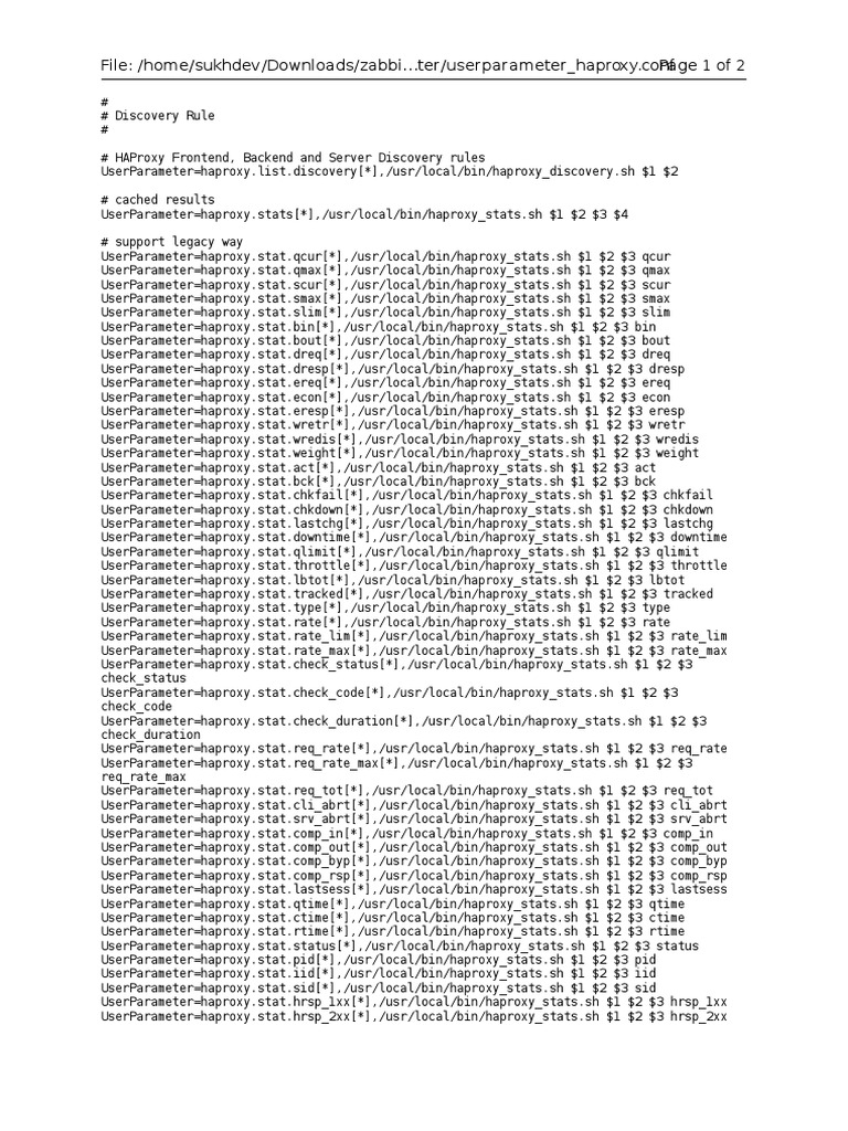 Userparameter Haproxy - Conf PDF | PDF | Network Socket | Network Protocols