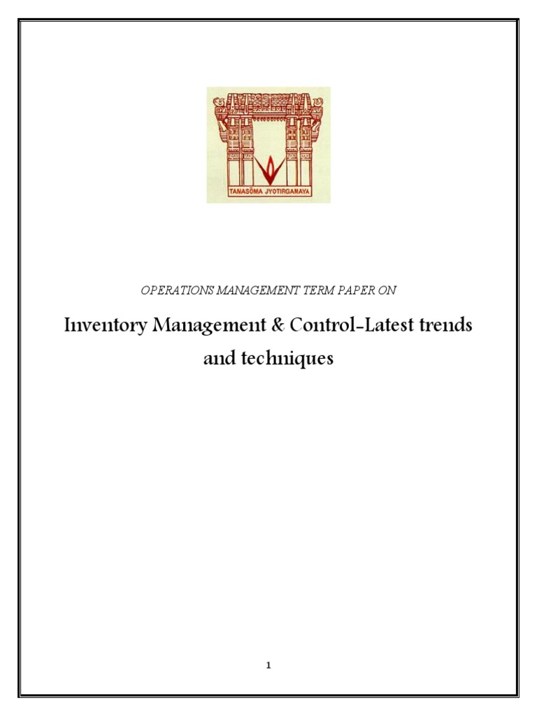 Inventory Management and Control | PDF | Inventory | Production And ...