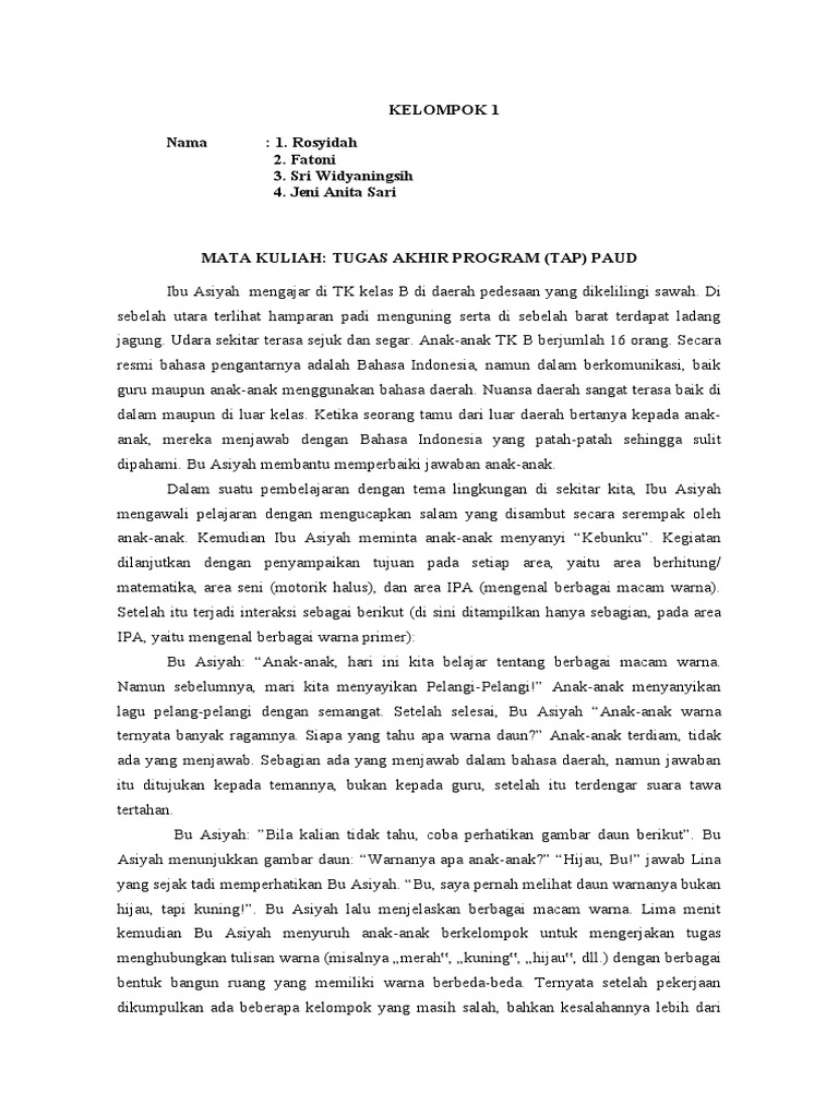 Kelompok 1 TAP Kelas B Dan Jawaban | PDF | Seni & Disiplin Bahasa
