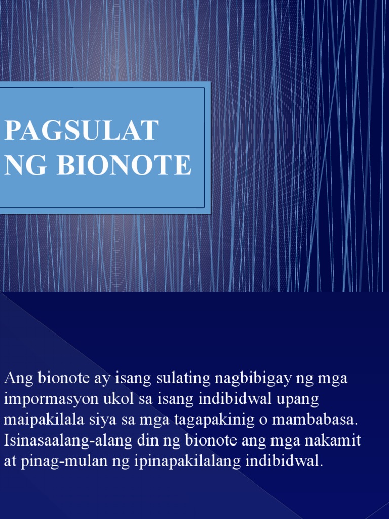 Pagsulat NG Bionote | PDF