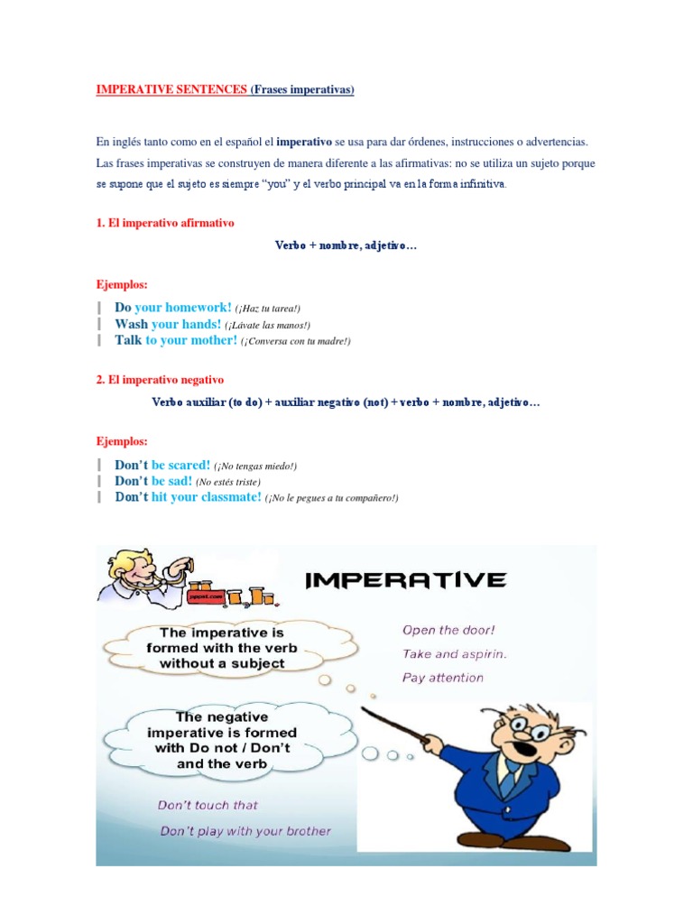 Imperative Sentences PDF | PDF