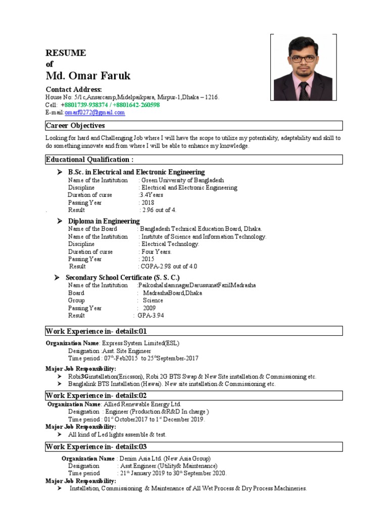 CV of Faruk | Download Free PDF | Computing And Information Technology | Science