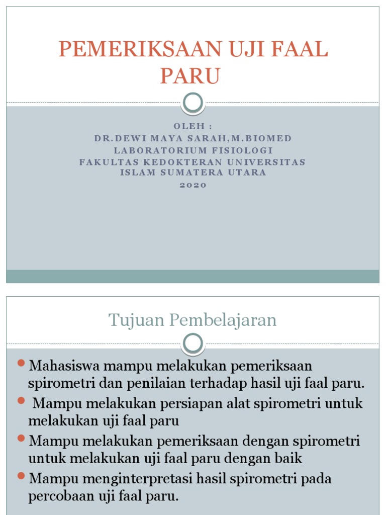 Uji Faal Paru: Panduan Spirometri | PDF | Sains & Matematika