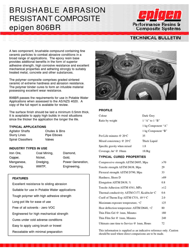Brushable Abrasion Resistant Composite Epigen 806BR: Profile | PDF ...