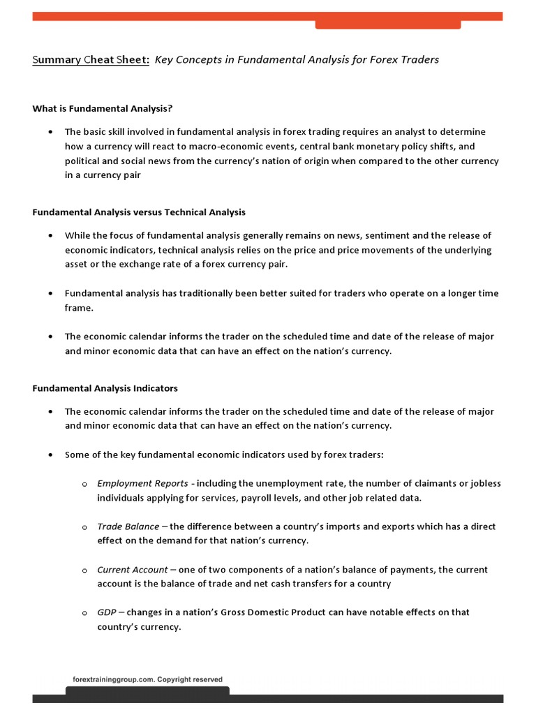 Key Concepts in Fundamental Analysis For Forex Traders | PDF | Foreign ...