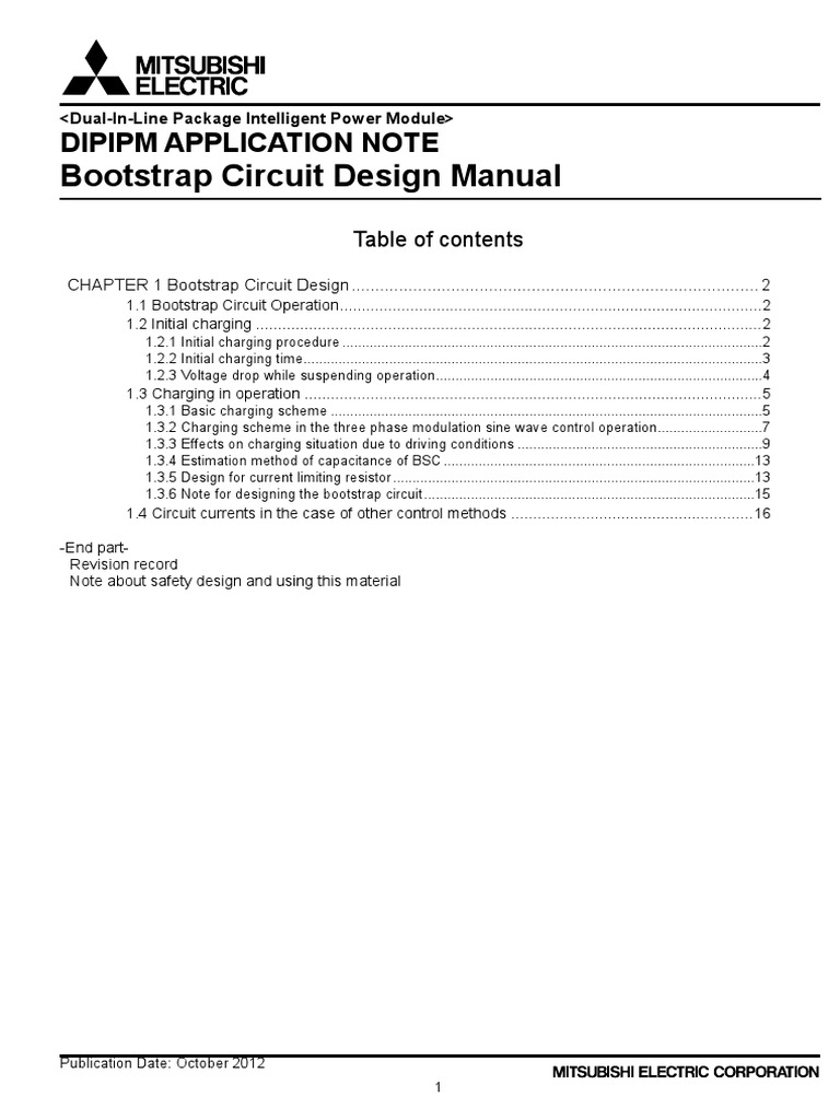 DIPIPM Bootstrap Circuit Design Manual PDF | PDF | Power Inverter ...