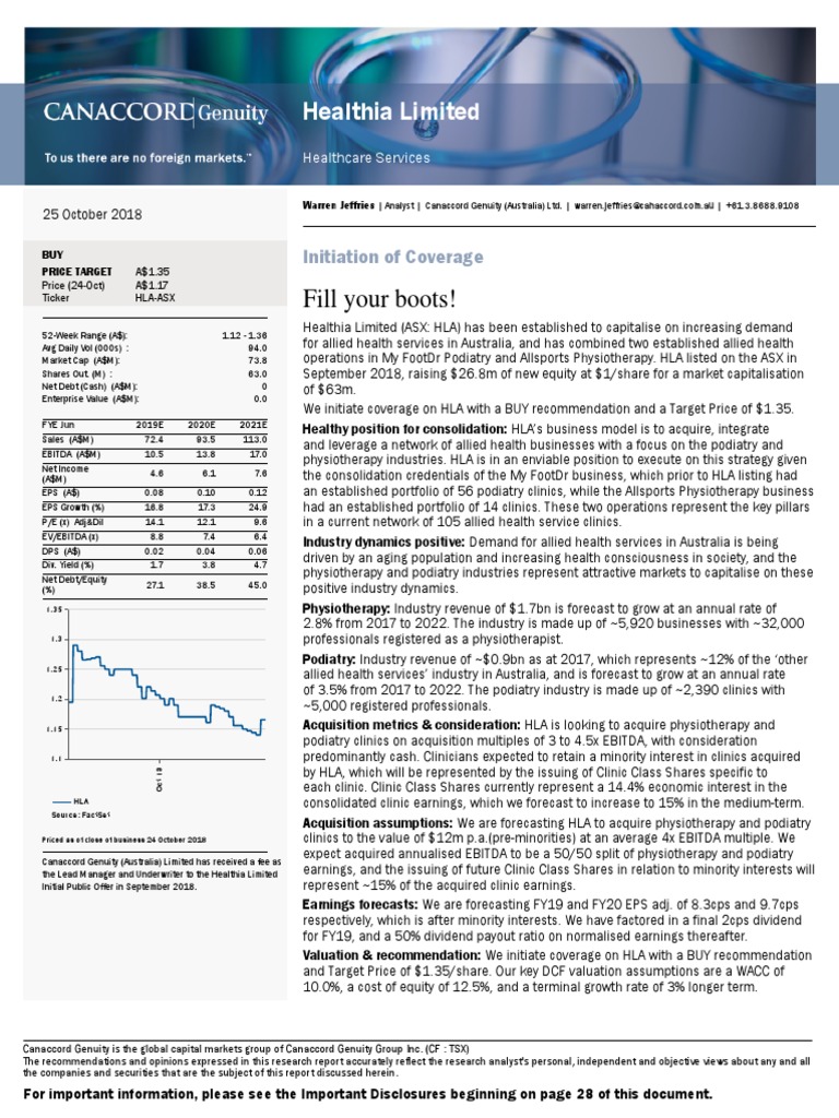 Healthia Limited: Fill Your Boots! | PDF | Physical Therapy | Health Care