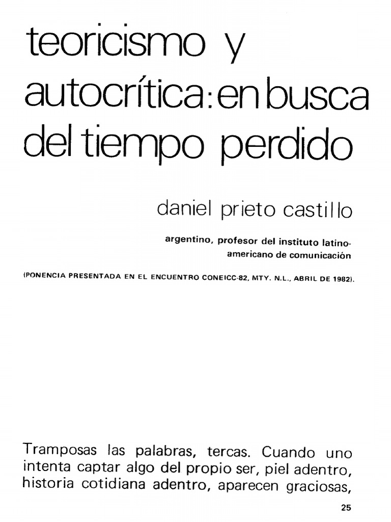 Daniel Prieto Castillo PDF | PDF | Teoría | Comunicación