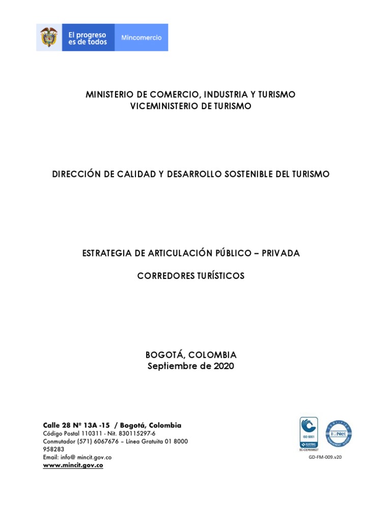 Estrategia de Corredores Turísticos - 2020 - PDF | PDF | Turismo | Colombia