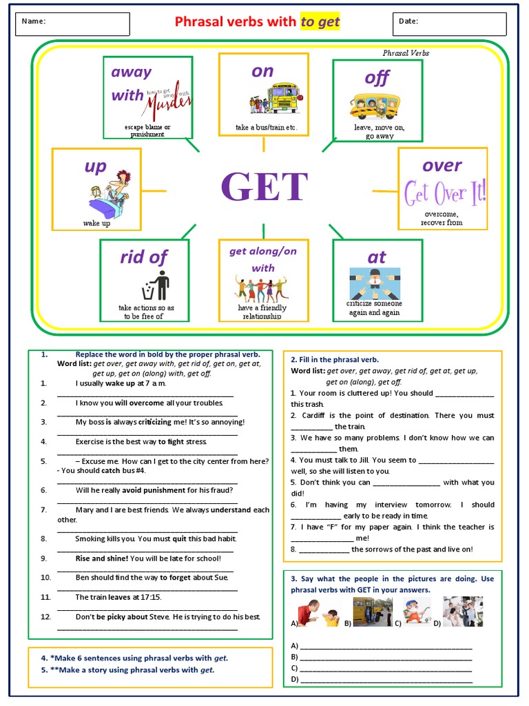 Phrasal-Verbs-With-Get Exercises | PDF | Language Mechanics | Linguistics