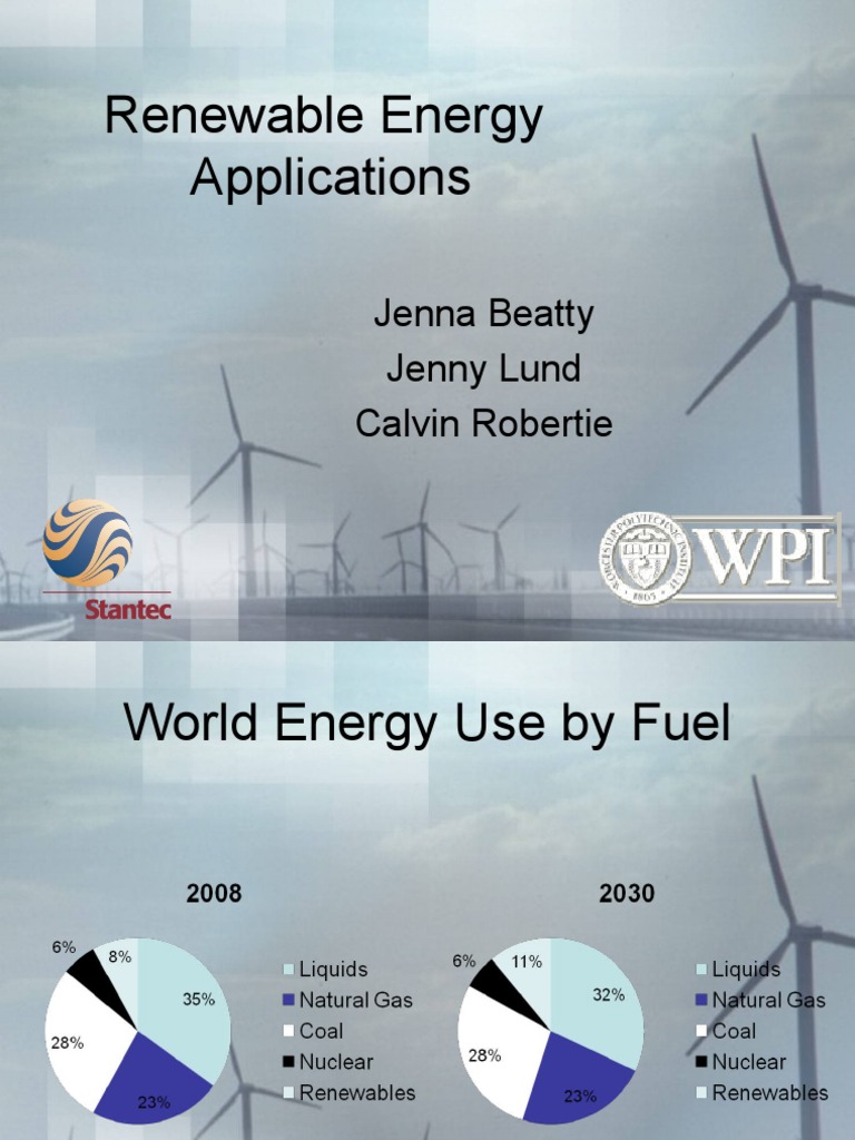 Renewable Energy Applications: Jenna Beatty Jenny Lund Calvin Robertie ...