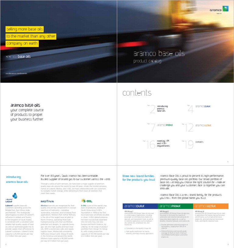 Saudi Aramco's New Brand Families and Product Catalog for Premium ...