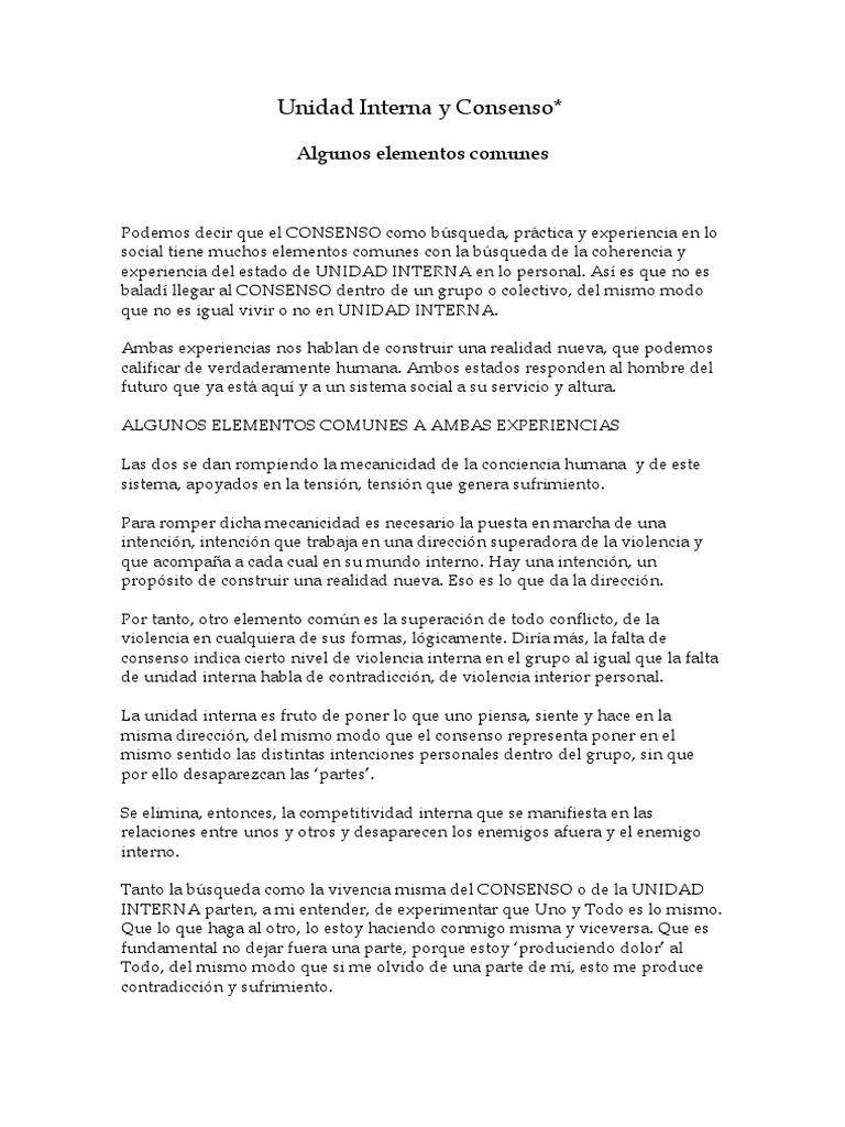 Unidad Interna y Consenso Social | PDF | Realidad | Violencia