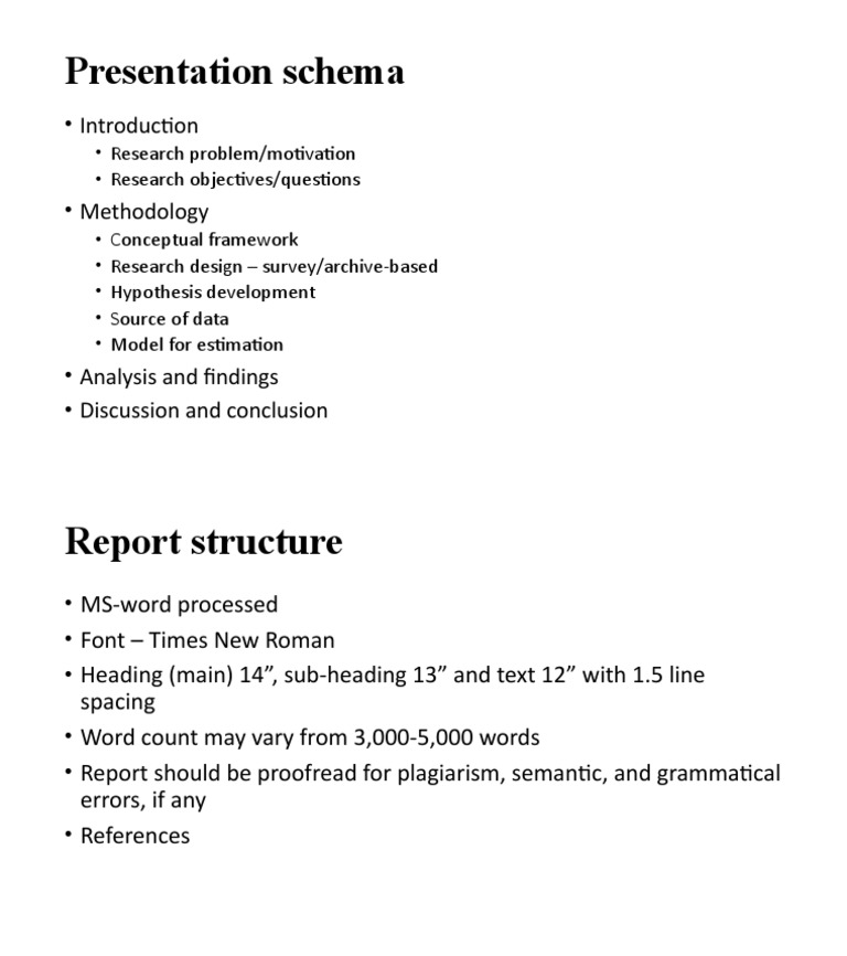 Presentation Schema - Report Structure | PDF | Career & Growth