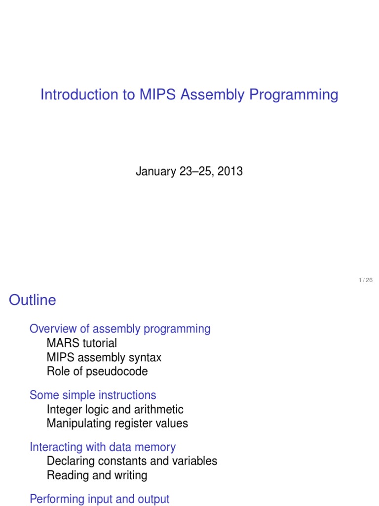 MIPS Tutorial | Download Free PDF | Input/Output | Operating System
