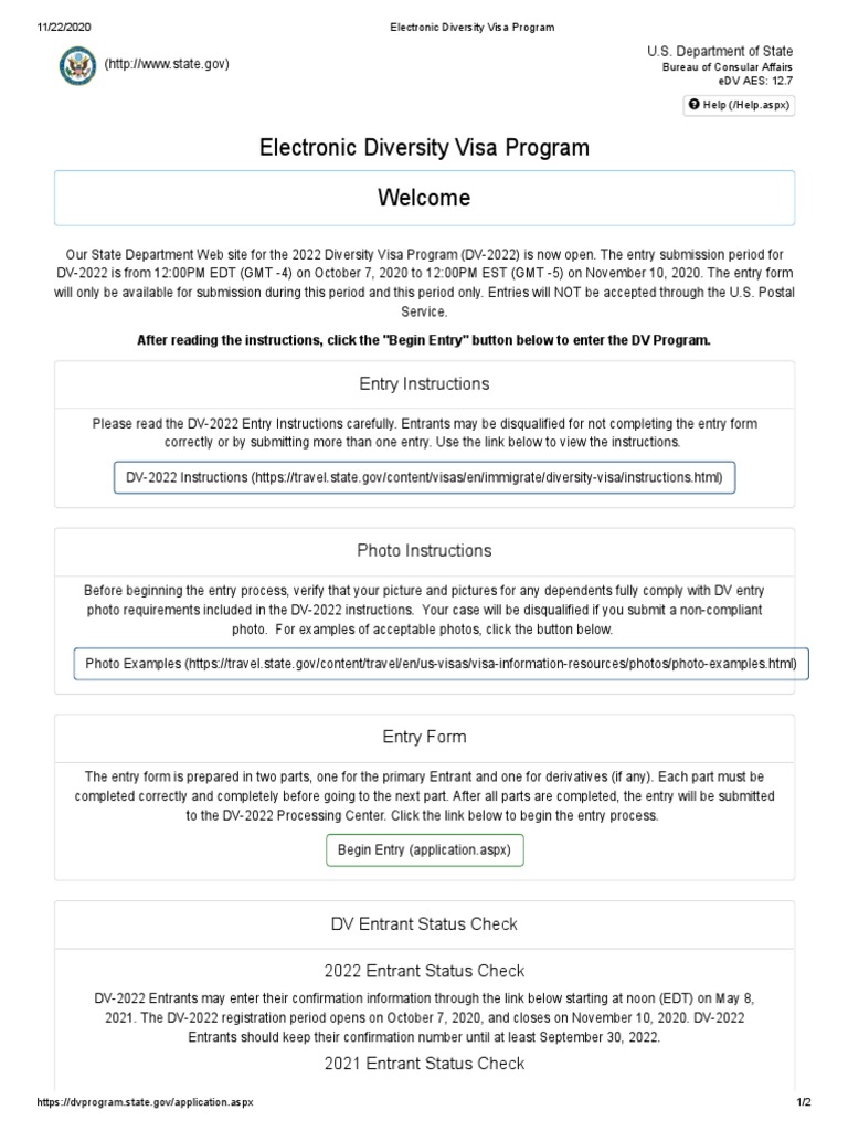 Electronic Diversity Visa Program | PDF | Privacy Policy | Travel Visa