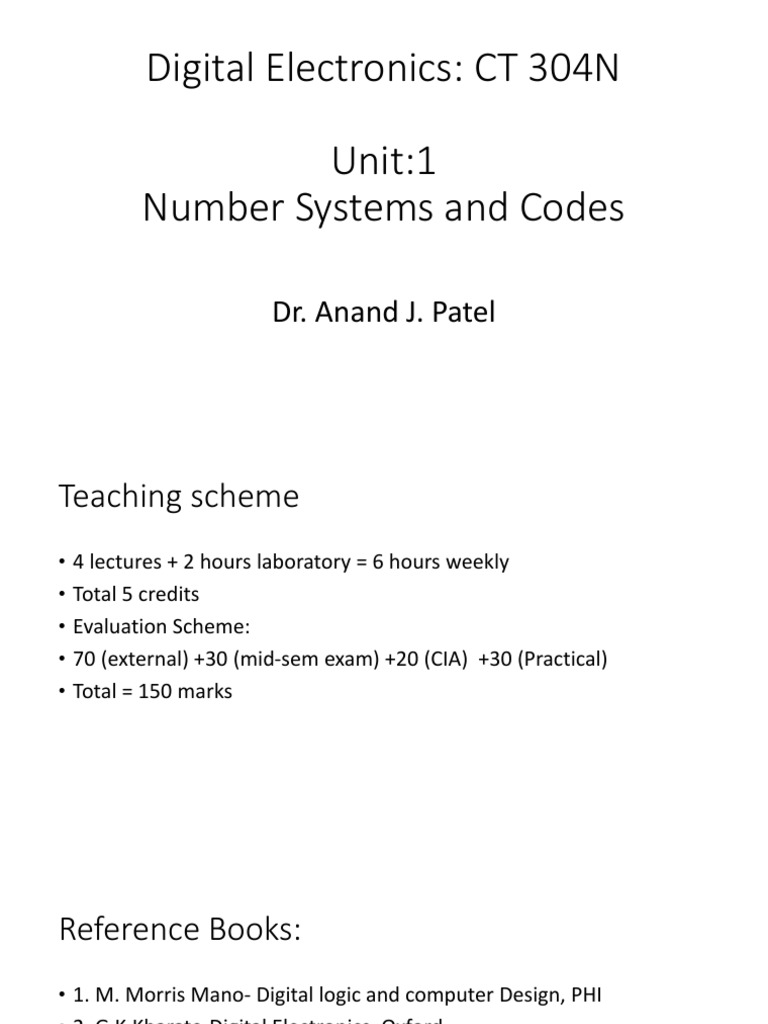 Digital Electronics: CT 304N Unit:1 Number Systems and Codes | Download Free PDF | Subtraction ...