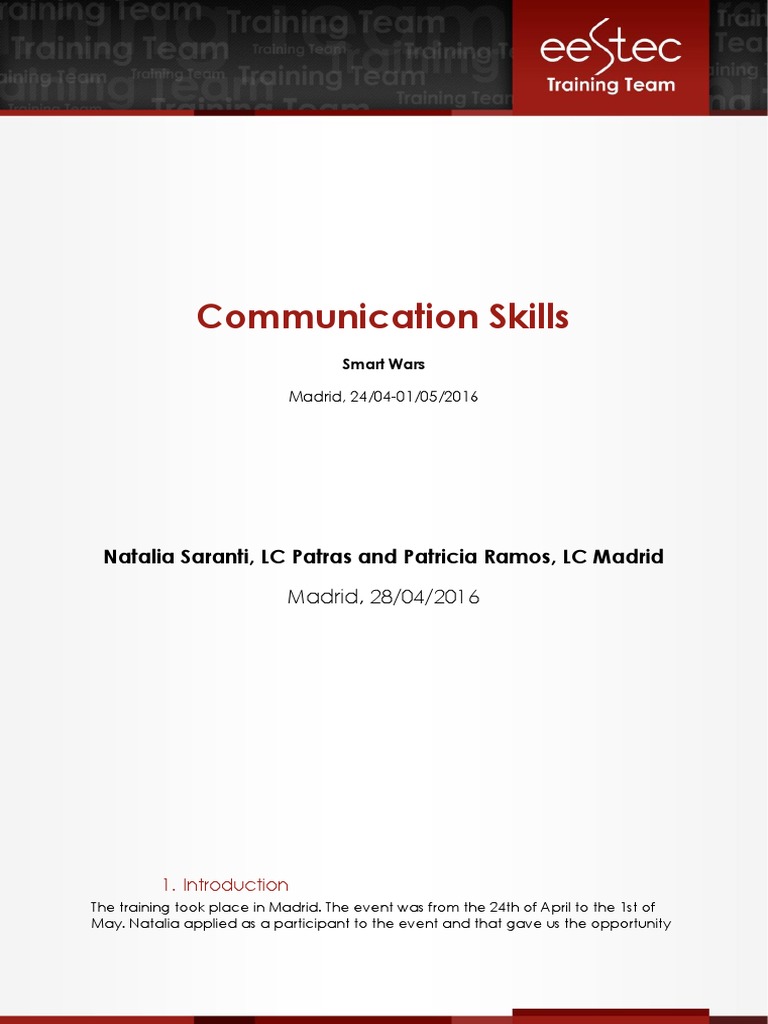 Communication Skills Report | Download Free PDF | Body Language | Emotions