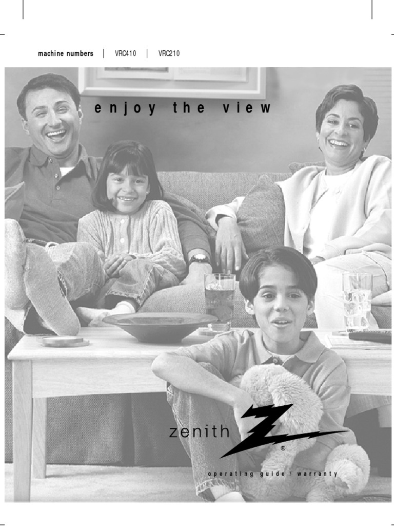 Zenith Manual | PDF | Videocassette Recorder | Ac Power Plugs And Sockets